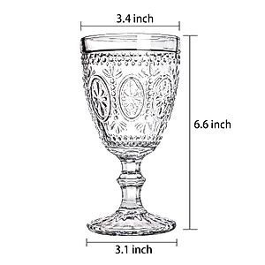 Bekith Classic Goblet Party Glasses, Wine Glasses Goblets, Iced Tea Glasses, Beverage Stemmed Glass Cups, 12 Ounce, Set of 4