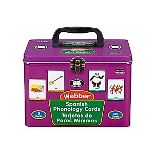 Super Duper Publications | Webber® Spanish Phonology Flash Cards (8 Total Fun Decks) | Educational Resource for Children