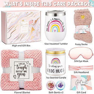 Get Well Soon Gifts for Women, Care Package Get Well Gift Basket for Sick Friends, Sympathy Gifts Thinking of you After Surgery Feel Better Self Care Gifts, Birthday Gifts for Women w/ Tumbler Blanket