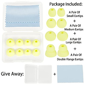 Earbud Tips Replacement Earbud Tips Earbud Replacement Tips Earbuds Replacement Tips Ear Pads Ear Cushions Ear Tips for Earbuds for Powerbeats Pro Beats Wireless Earphone Headphones 4 Pairs (Yellow)