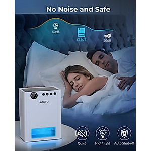 Dehumidifier, AMEIFU Dehumidifier for Basement, 135 OZ Water Tank, (900 sq.ft) Quiet Dehumidifier for Home Bedroom Bathroom RV Closet with Auto Shut Off, Sleep Mode, 7 Colors LED Light, White