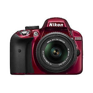 Nikon D3300 24.2 MP CMOS Digital SLR with Auto Focus-S DX NIKKOR 18-55mm f/3.5-5.6G VR II Zoom Lens (Red)