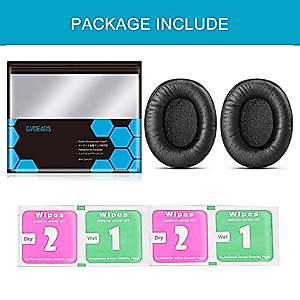 Replacement Ear Pads for Sony MDR 7506, GVOEARS Earpads Cushions Noise Isolation Headphone Pads for Sony MDR V6 / MDR V7 / MDR-CD900ST with Soft Protein Leather, Durable Memory Foam (Black)