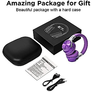 Active Noise Cancelling Headphones Bluetooth Headphones with Microphone Deep Bass Wireless Headphones Over Ear, Comfortable Protein Earpads, 30 Hours Playtime for Travel/Work (DarkViolet)