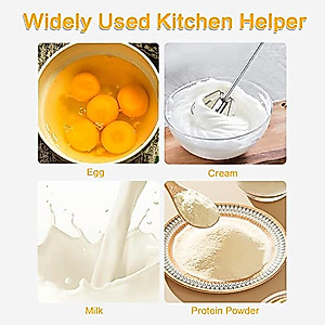 AmasSmile® Stainless Steel Easy Whisk Frother, Semi Automatic Hand Push Whisk with Greater Mixing Power, Multipurpose as Coffee Frother, Egg Beater, Whisker, Stirrer(12in)