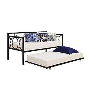 DHP Universal Metal Trundle Frame with Locks, Fits Most Twin Size Daybeds, Black