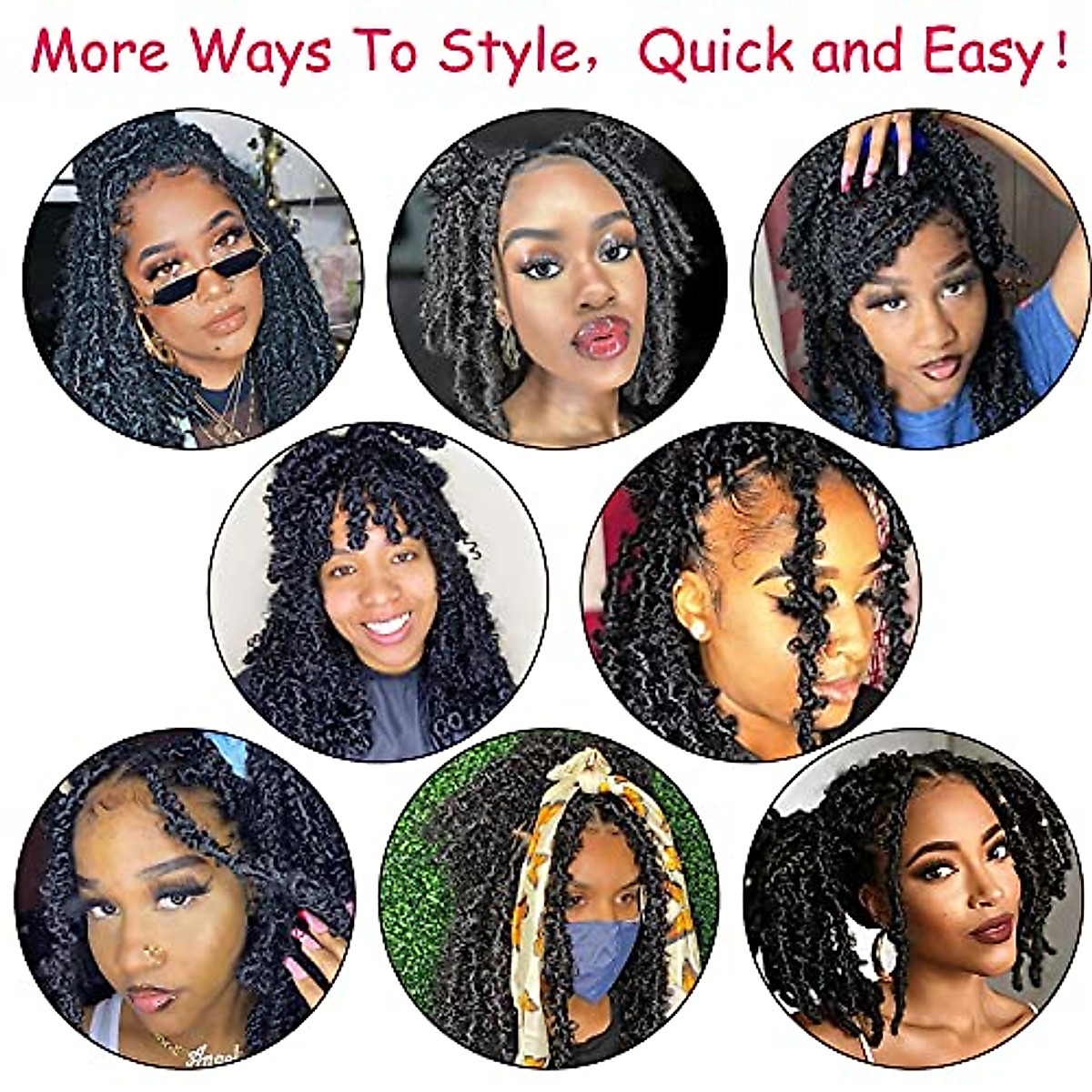 Col Bling Butterfly Locs Crochet Hair 12 Inch 8 Packs, Soft Butterfly Locs Distressed Faux Locs Crochet Hair Pre Looped Crochet Hair (12Inch 8Packs, #1B)