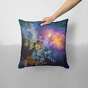 iiRov Rust and Bright Neon Colored Stary Sky - Custom Decorative Home Decor Indoor or Outdoor Throw Pillow Cover for Sofa, Bed or Couch Cushion (Pillow CASE Cover ONLY)