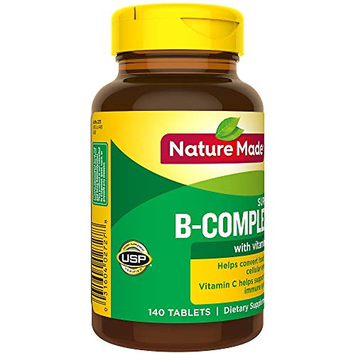 Nature Made Super B Complex with Vitamin C and Folic Acid, Dietary Supplement for Immune Support, 140 Tablets, 140 Day Supply