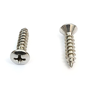 Bolt Dropper No. 8 x 5/8" Stainless Oval Head Phillips Wood Screw, (100 pc), 18-8 (304) Stainless Steel Sheet Metal, Type A Point, Plain Finish