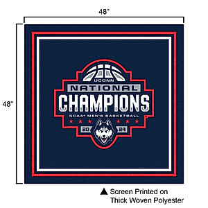 College Flags & Banners Co. Connecticut Huskies 2024 Basketball National Champions Logo Tablecloth or Table Overlay
