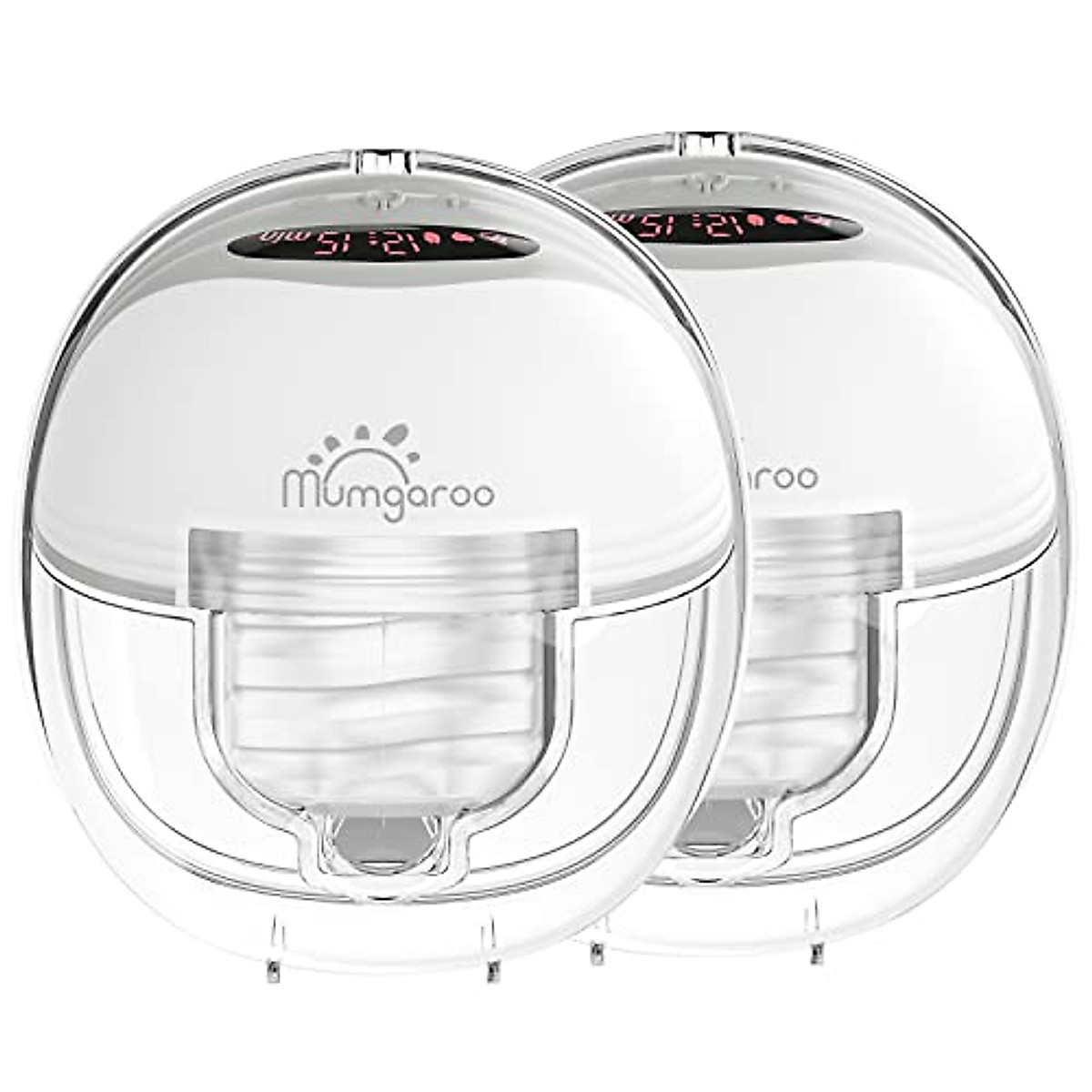 Mumgaroo Multifunctional Wearable Electric Breast Pump Hands Free, LED Display, 3 Modes & 12 Levels , Ultra-Quiet, Rechargeable, Portable , 2 Pack