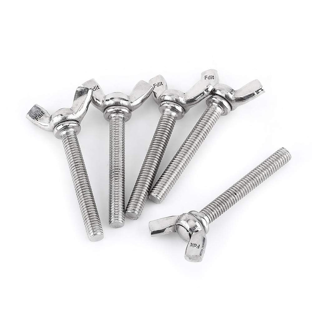 Fdit 8 Types 5PCS/Bag M5 304 Stainless Steel Wing Butterfly Screws Bolts Wingbolt Machine Fastener (M5 * 40mm)
