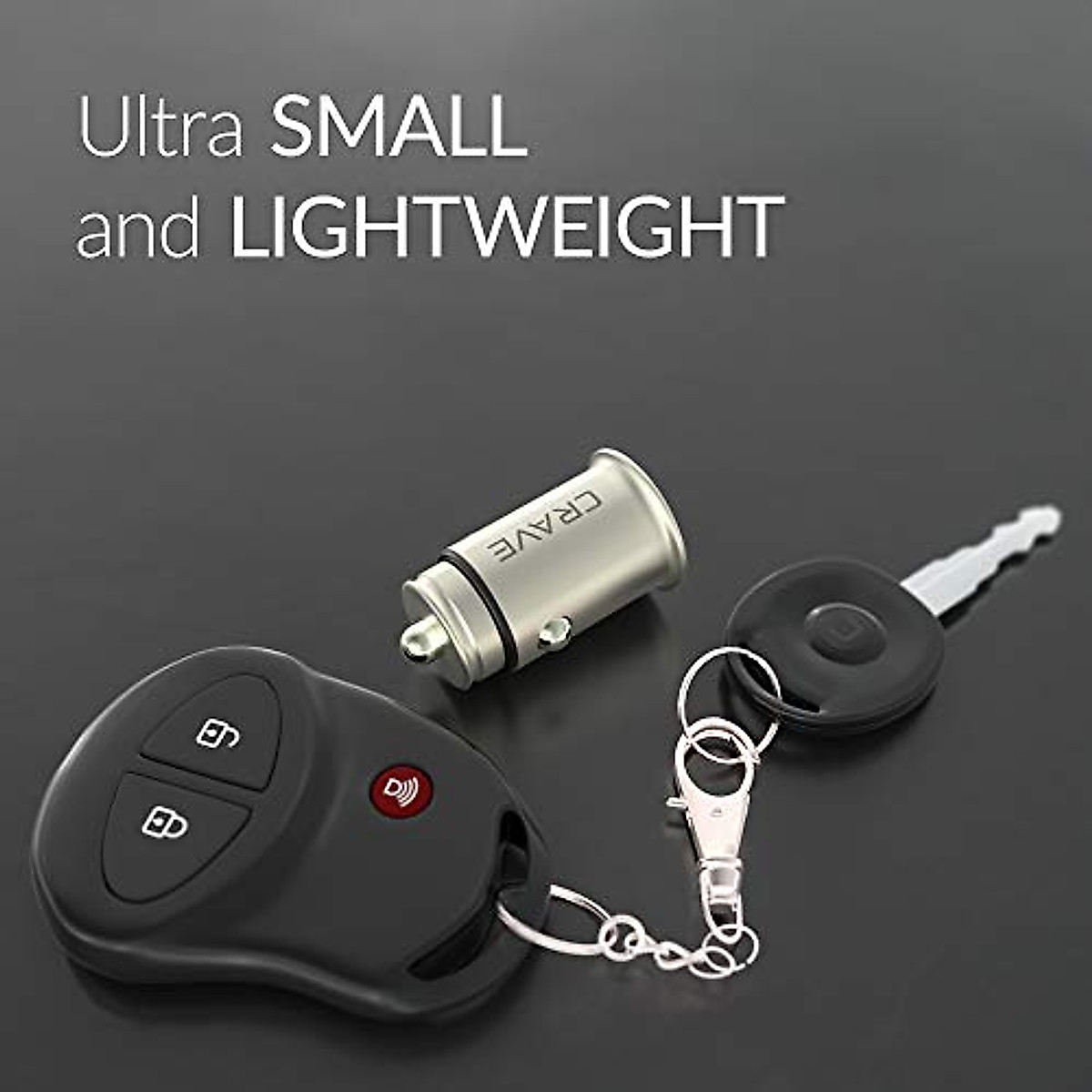 Crave Metal Car Charger [24W 4.8A 2 Port Dual USB] Zinc Alloy Universal Compact 12 Volt Charger, Smart Charge IC Technology