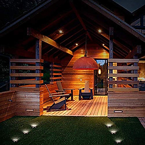 Aogist 4 Packs Solar Ground Lights,8 LED Garden Lights Patio Disk Lights In-Ground Outdoor Landscape Lighting for Lawn Patio Pathway Yard Deck Walkway