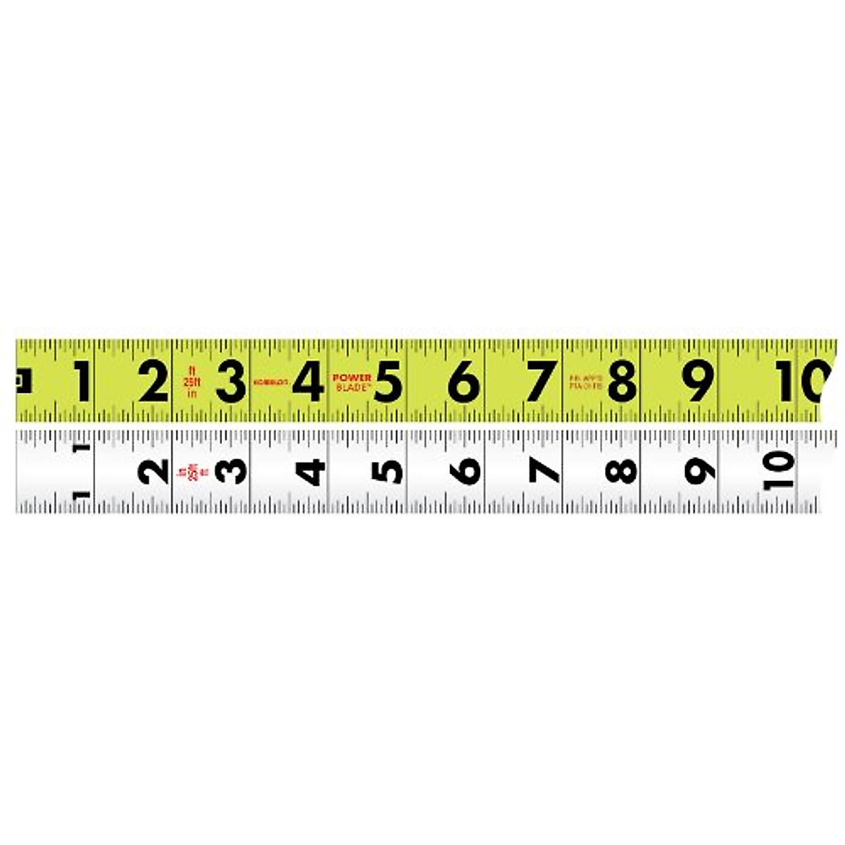 Komelon SL52425; 25' x 1.06" Self-Lock Powerblade II Tape Measure, Yellow/Black