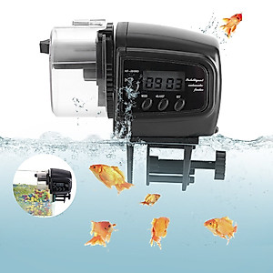 Yosoo Automatic Fish Feeder Turtle Feeder for Aquarium Fish Tank Vacation Weekend Fish Food Dispenser with Automatic Digital Timer for Flake Pellets Aquarium Fish Tank (Not Included Batteries)