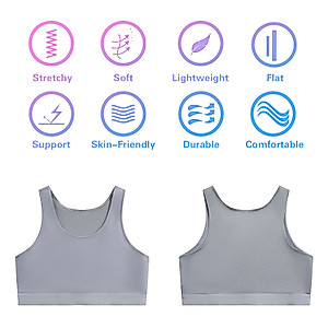 JARAZIN Chest Binder Binder Trans Transgender FTM Tomboy Pullover Breast Binder Bras Tank Top for Women (Medium, Grey)
