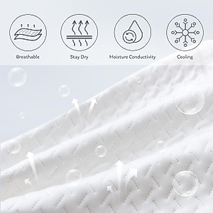 14 Inch King Memory Foam Mattress, Fiberglass Free Mattress Bed in a Box, Gel Mattress Medium Firm Mattress, CertiPUR-US Certified, 76”x80”x14”, White