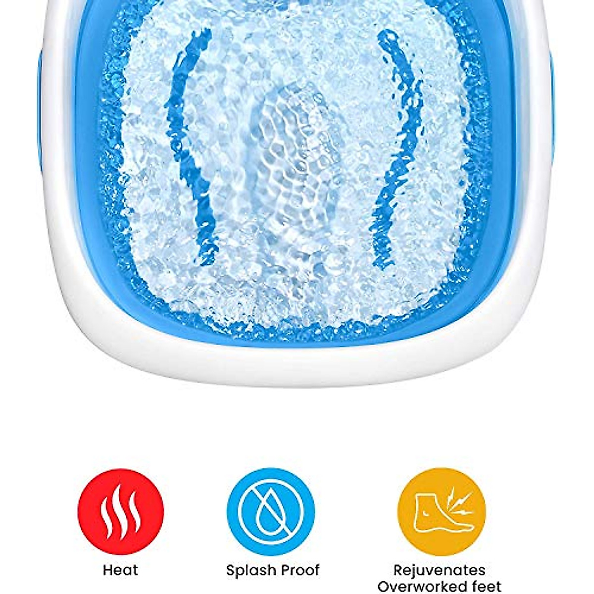 Homedics Compact Pro Spa Collapsible Footbath with Heat | Vibration Massage, ACU-Node Surface, Heat Maintenance | Improves Circulation, Soothe Tired Muscles, Collapsible Tub for Easy Storage
