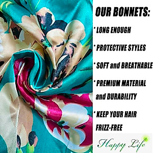 Wbfwbb 2 Pcs Silk Bonnet for Women Satin, Soft Elastic Band Silky Sleeping Cap Big Bonnets for Braids