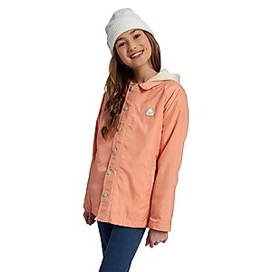 Burton Kids' Ripton Coach Jacket, Pink Dahlia/Creme Brulee Heather, Medium