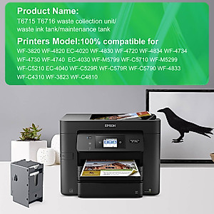 OFFICENTER T6715 T6716 Ink Maintenance Box for Workforce Pro WF-3820 WF-4820 EC-4020 WF-4830 WF-4720 WF-4834 WF-4734 WF-4730 WF-4740 ET-8700 EC-4030 WF-M5799 WF-C5710 WF-M5299 WF-C5290 Printer