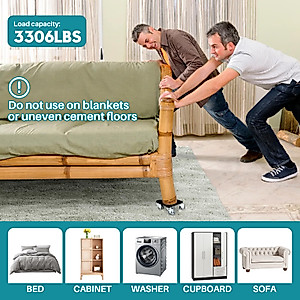 Upgrade Large Furniture Dolly, Furniture Movers with 5 360° Rotation Wheels and Brake, Maximum Load 3306LBS, Furniture Moving Tools for Heavy Furniture Sofa Cabinet Refrigerator