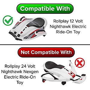 AlveyTech 12V 7 Ah Replacement Battery with Harness for Rollplay Nighthawk Kid Ride-On Toy - 12 Volt 7 Amp Hour Sealed Lead Acid (SLA) Batteries for Kids Electric Power Toy Car, Plug N Play Parts