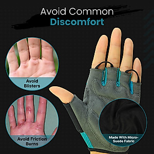 LuxoBike Cycling Gloves Bicycle Gloves Bicycling Gloves Mountain Bike Gloves – Anti Slip Shock Absorbing Padded Breathable Half Finger Short Sports Gloves Accessories for Men/Women