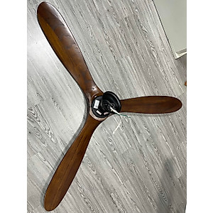 YCGU 60'' Black Ceiling Fan No Light, Outdoor Indoor Wood Ceiling Fan with Remote Control, 3 Solid Wood Blades, Noiseless Reversible Motor, 6-Speed, Easy Install System (60-Inch, Matte Black)