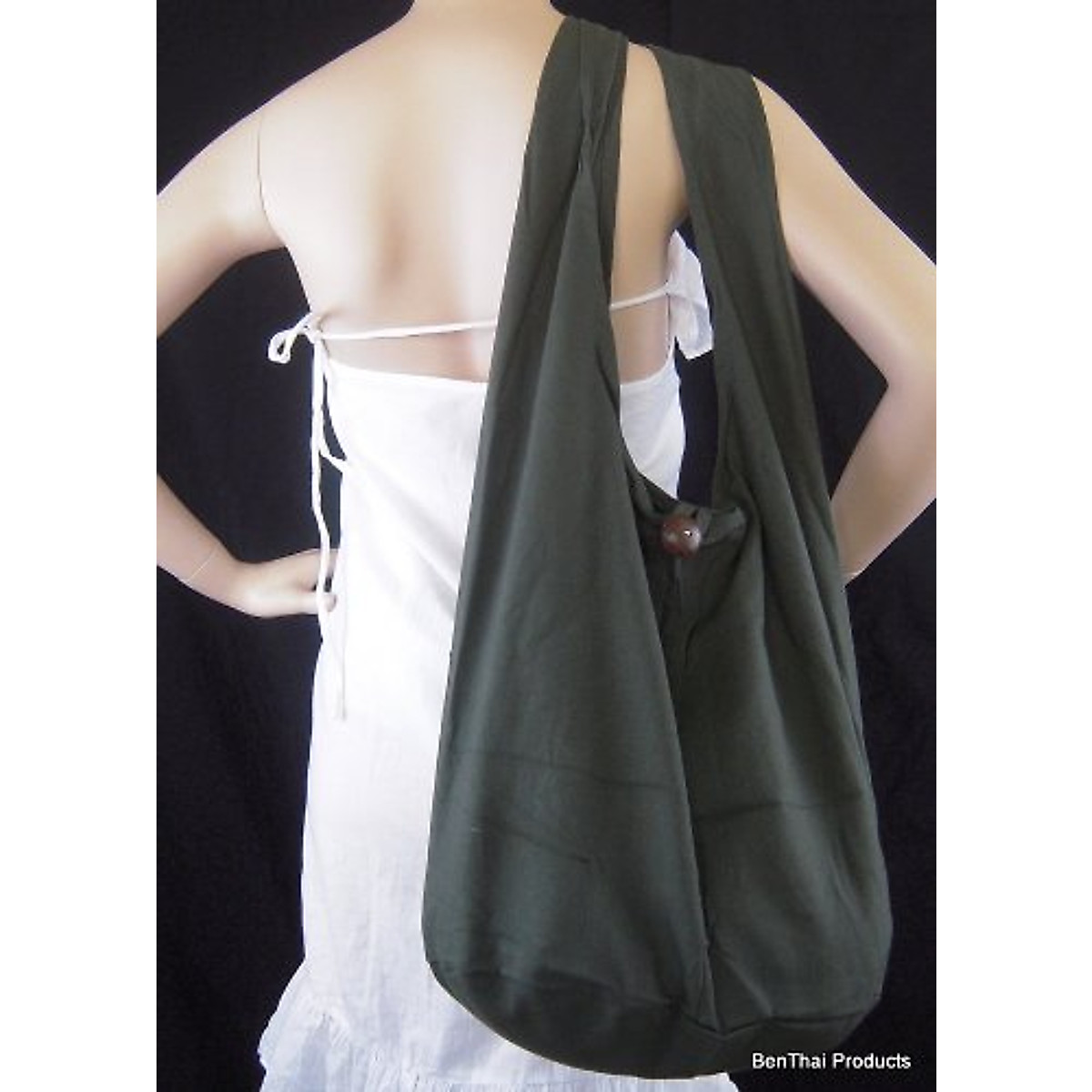 BTP! Thai Monk Buddha Cotton Sling Bag Crossbody Messenger Purse Hippie Hobo Grey L6