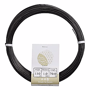 Wazakura 3pcs Aluminum Bonsai Wire Tool Kit with 2 Sizes (1.5mm + 2.0mm) and Wire Cutter Made in Japan, 2 Roll Bonsai Training Wire and Pliers Starter Set (1.5 mm, 2 mm + Wire Cutter, Black)