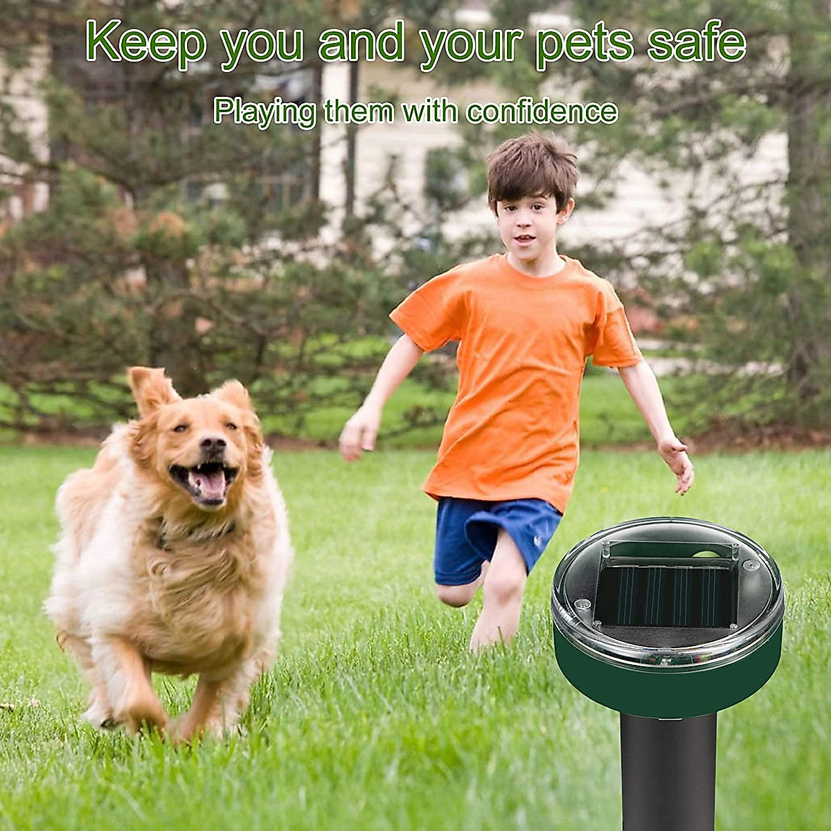 JL JIA LE Solar Mole Repellent 8 Pack Outdoor Ultrasonic Gopher Control Spikes Waterproof Sonic Device Ultrasonic Gopher Repellent