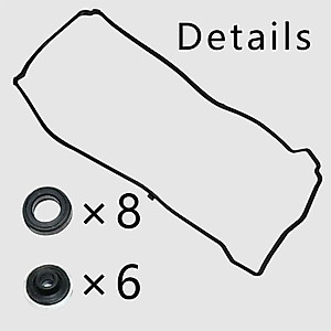 VS50614R Valve Cover Gasket Set Compatible with 2002-2015 Honda Accord Civic CR-V Element Crosstour Compatible with Acura 2004-2015 CSX ILX RDX RSX TSX 2.0L 2.3L 2.4L Replace 12341-R40-A00