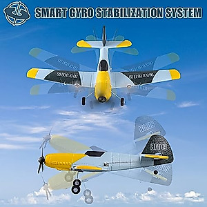 Mostop RC Plane 3 Channel Remote Control Airplane Fighter, BF-109 RC Plane Ready to Fly, Stunt Flying Upside Down Easy to Fly for Beginners,Two Rechargeable Power RC Glider Aircraft Plane…