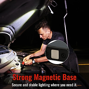 lexall Rechargeable Work Light, 600 Lumens Portable LED Flashlight, Magnetic COB Flat Task Light with Pocket Clip, 3 Modes, Pocket Pen Inspection Light for Repairing, Camping, Hiking, Emergency（2pcs）