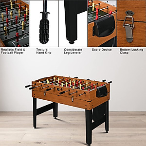 RayChee 4ft 7-in-1 Multi Game Table Set for Home, Game Room, Friends & Family w/Hockey, Pool, Foosball, Ping Pong, Shuffleboard, Chess and Backgammon, Combo Game Table for Adults & Kids