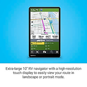 Garmin RV 1095, Extra-Large, Easy-to-Read 10” GPS RV Navigator, Custom RV Routing, High-Resolution Birdseye Satellite Imagery, Directory of RV Parks and Services, Landscape or Portrait View Display