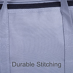 Wismart Large Capacity Zippered Clothes Storage Bags with Plastic Clear Window and Durable Handles Great for seasonal storage, Bedding, Blankets ,Foldable with Sturdy Zipper, 4 Pack, Grey (Large, Grey-4Pack)