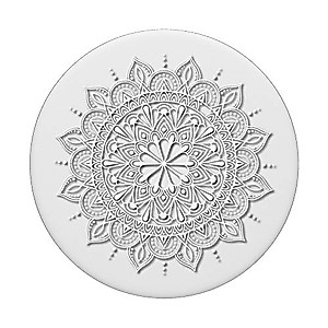 White Henna Mandala Floral Lace Phone Popper PopSockets Swappable PopGrip