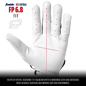 Franklin Sports CFX FP Softball Batting Gloves Pair, Women's Small, White/Black