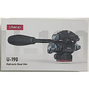 Video Fluid Head for Camera Tripod - ULANZI U-190 Mini Pan Tilt Head Small Panoramic Ball Head with Arca Swiss Quick Release Plate Lightweight Filming Equipment for Compact Camera Load up to 6.6lb/3kg
