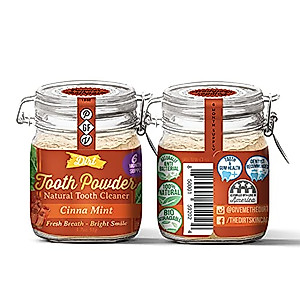The Dirt Tooth Powder - Fluoride Free - Remineralizing with Essential Oils & Bentonite Clay - Natural Toothpaste Alternative - Available in 6 Flavors (Cinna Mint, 51g: 6 Month Supply)