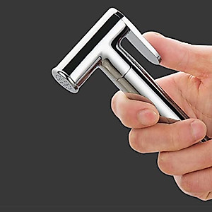 ZLOCYIVHE Hand Shower for Toilet Set Handheld Bidet Toilet Sprayer Toilet Sprayer for Cloth Diapers with Hose Cold Water Brass Chrome Toilet Bidet Sprayer kit