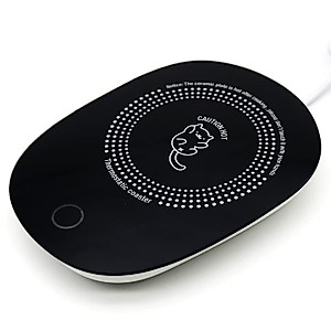 Cup Warmer,Coffee Cup Warmer for Desk,Home Office Candle Wax Heating Plate for Beverage, Milk, Tea & Coffee Candle Auto Shut Off(Not Include Cup) Black1