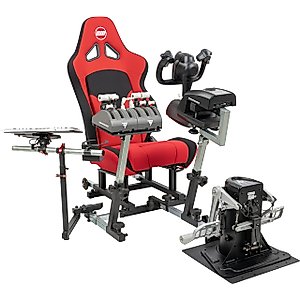 SimFab Add-on Mounting Bracket Kit Configuration #8 Compatible With Thrustmaster TCA Yoke And Throttle Boeing Edition (Yoke, Throttle And Rudder Pedals Bracket Kit)