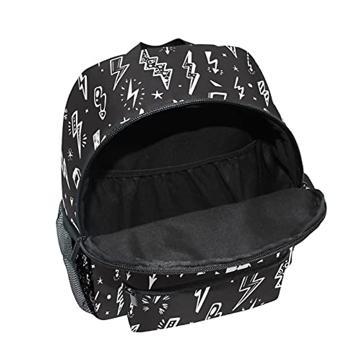 Aflyko Kids Backpack Lightning Bolts Doodle Daycare Kindergarten Daypack Toddler Travel Girls Boys Waterproof Preschool Bag 10" × 4" × 12"