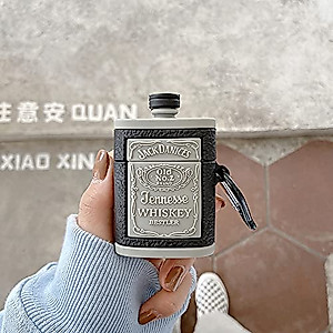 LinmoonG for Airpod 2/1 Case , 3D Cute Cartoon Kawaii Funny Cover Fashion Drink Bottle Design,Accessories with Keychain,for Girls Boys Kids Women Teens Airpods case (Whiskey Bottle)