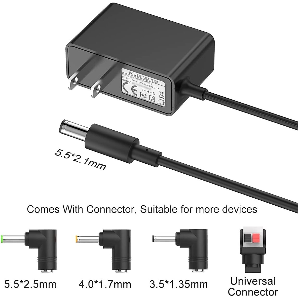 12V 500mA Power Supply Adapter for Yamaha Keyboard YPT, PSR, YPG, DGX, DD, EZ and P Digital Piano and Portable Keyboard Series, Replacement PA-130 PA-130B Keyboard Power Cord